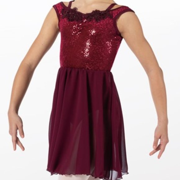 Weissman | Costumes | Maroon Costume With Flowers Perfect For A Lyrical ...